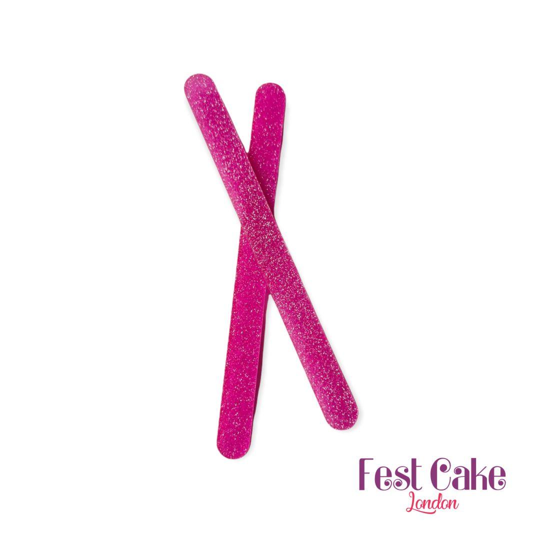 Fest Glittery Pink Acrylic Popsicle Sticks 10 Pack